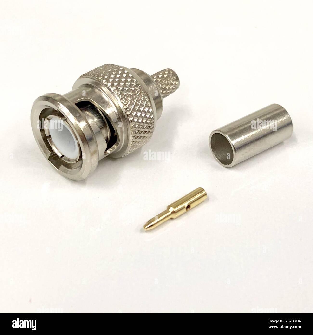 COAXIAL ANTENNA CABLE CONNECTOR, METAL PLUG - closeup images, isolated ...