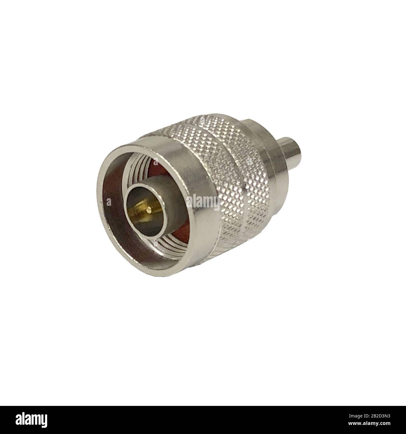 COAXIAL ANTENNA CABLE CONNECTOR, METAL PLUG - closeup images, isolated ...