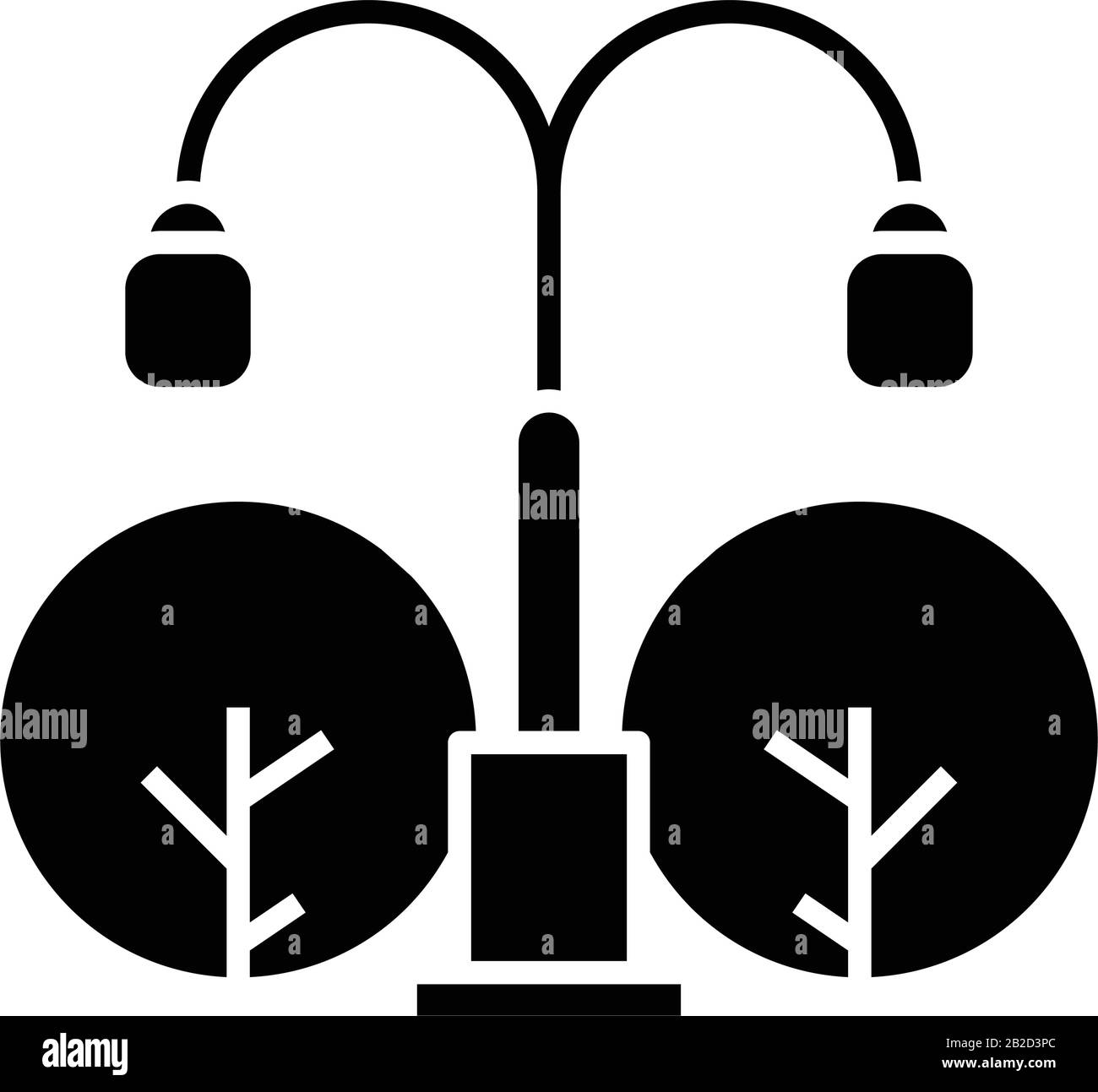 Lighting yard black icon, concept illustration, vector flat symbol ...
