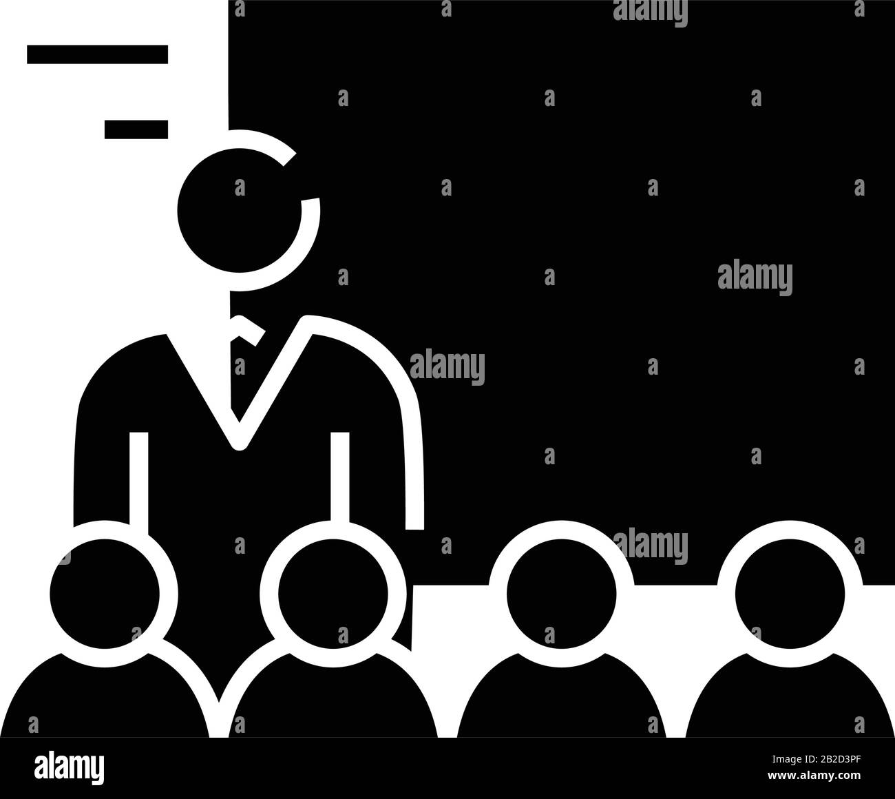 Lecture black icon, concept illustration, vector flat symbol, glyph ...
