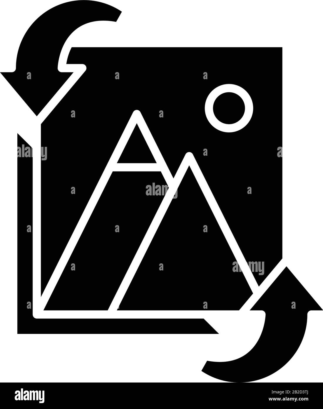 Images conversion black icon, concept illustration, vector flat symbol ...
