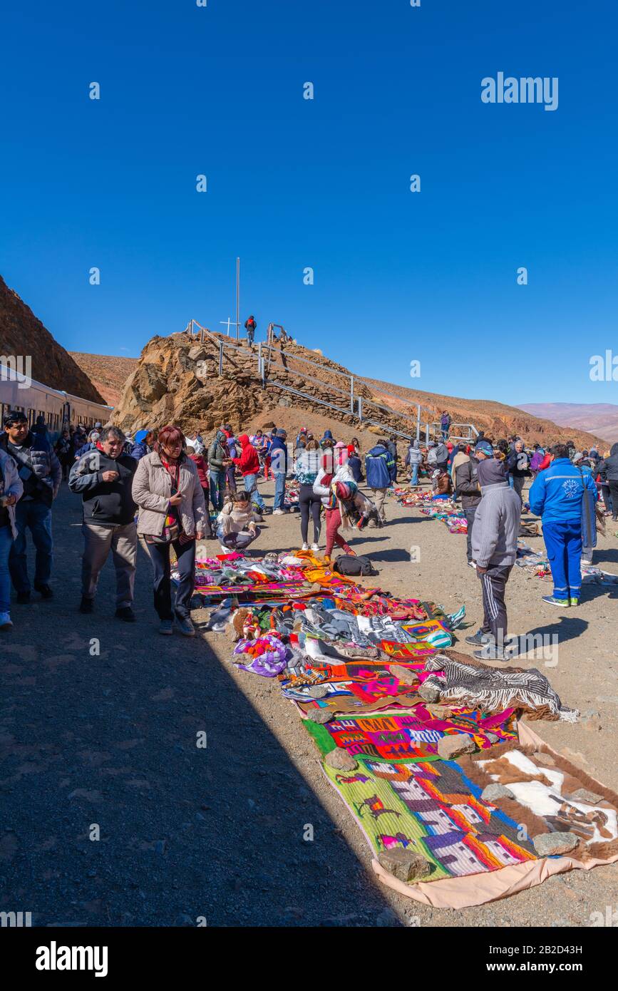 Market at the "Viaducto La Polvorilla", 4200m ALS, final station of the ...