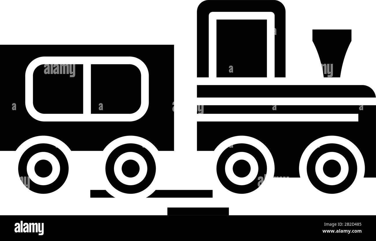Little train black icon, concept illustration, vector flat symbol ...