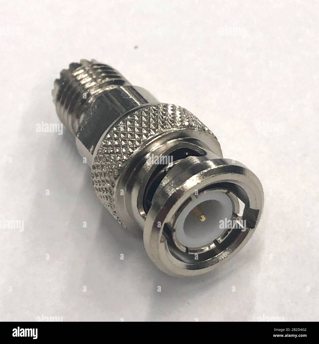 COAXIAL ANTENNA CABLE CONNECTOR, METAL PLUG - closeup images, isolated ...