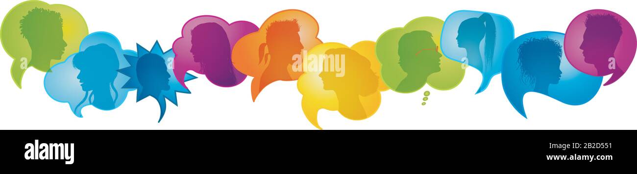 Crowd people talking.Diversity people.Multicultural population.Many ...