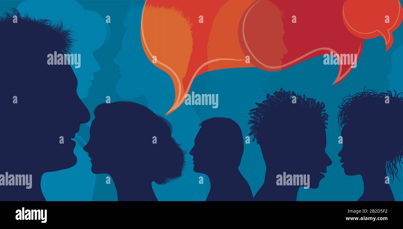 Speak multiethnic Stock Vector Images - Alamy