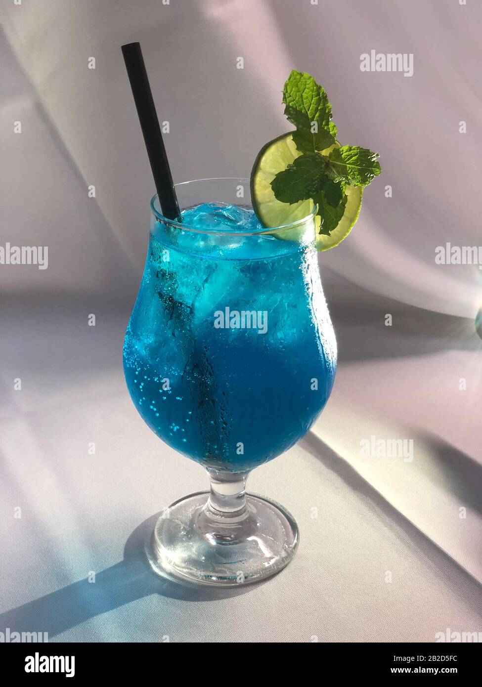 Blue Drink called Blue lake, isolated and easy to cut. Tradicional ...