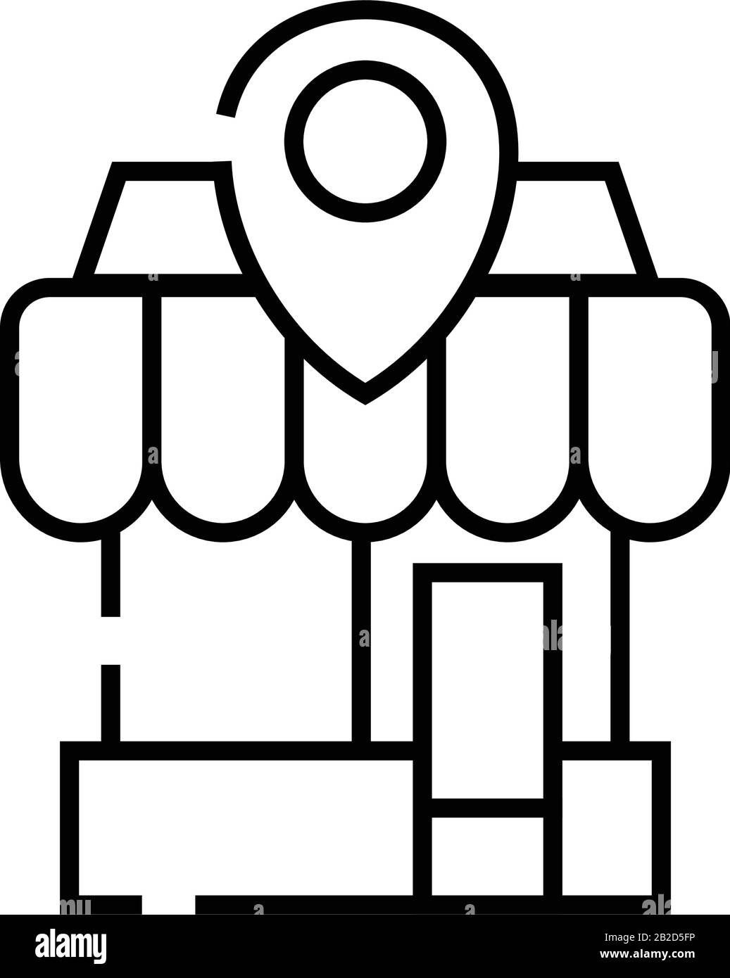 Store location line icon, concept sign, outline vector illustration ...