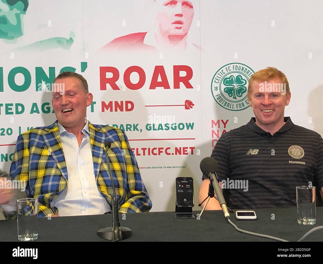 Former Scotland rugby international Doddie Weir (left) and Celtic ...