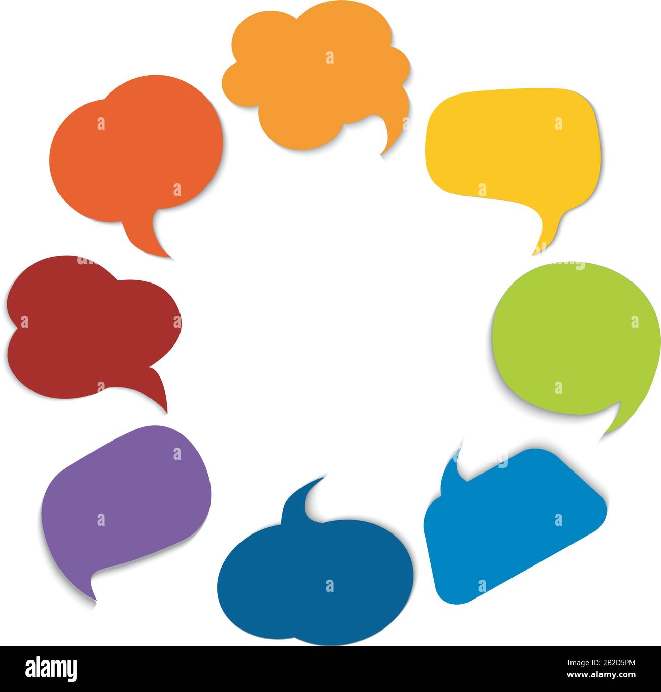 Colored speech bubble. Community. Sharing ideas and thoughts ...