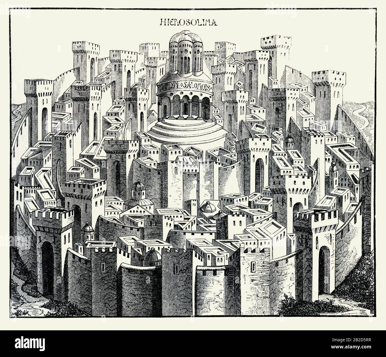 View and Plan of Jerusalem Stock Photo - Alamy