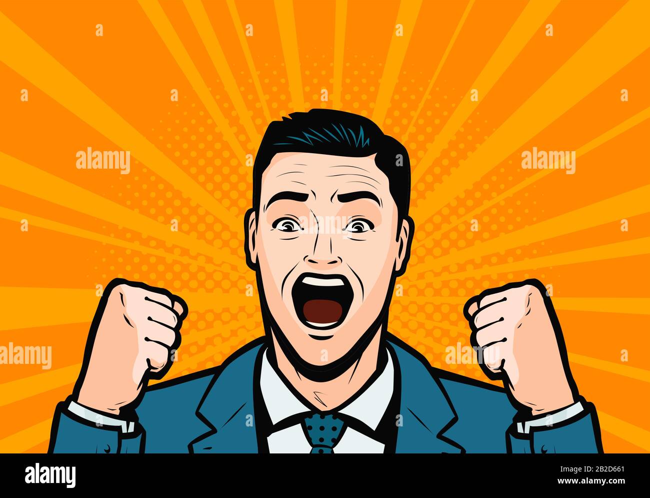 Cartoon illustration man screaming loud hi-res stock photography and ...