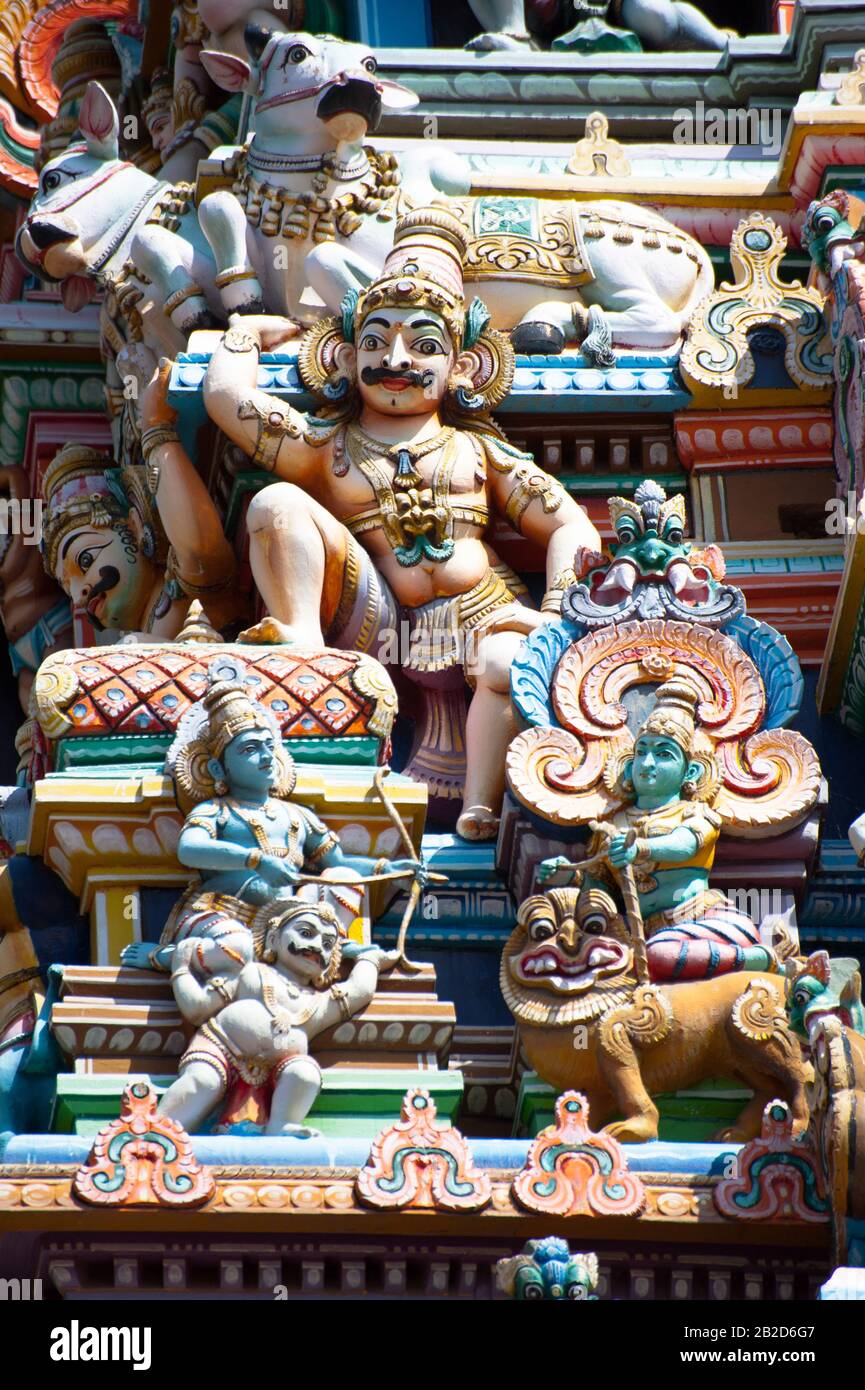 Great Indian architecture and religious art. Gods pantheon at Temple ...