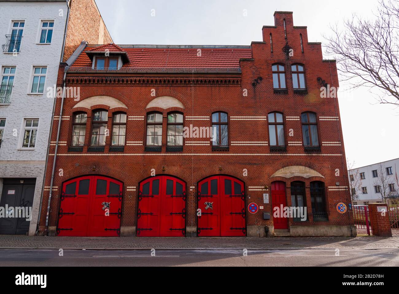 Volunteer fire brigade, an old fire station in Berlin, Oberschoeneweide ...