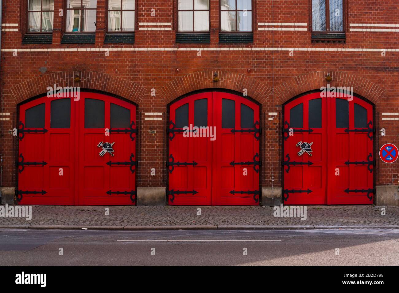 Volunteer fire brigade, an old fire station in Berlin, Oberschoeneweide ...