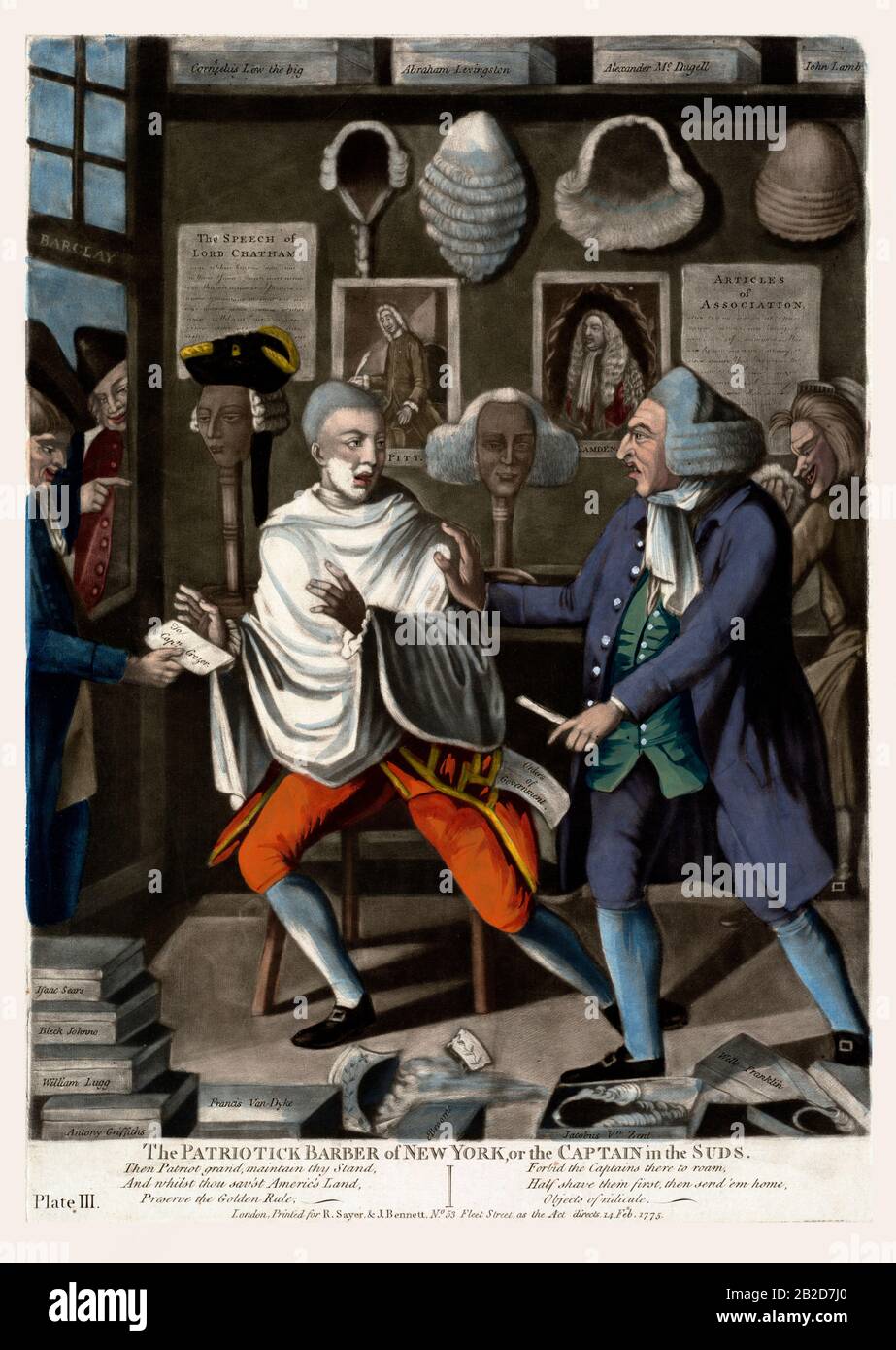 The patriotick barber of New York, or the Captain in the suds Stock ...
