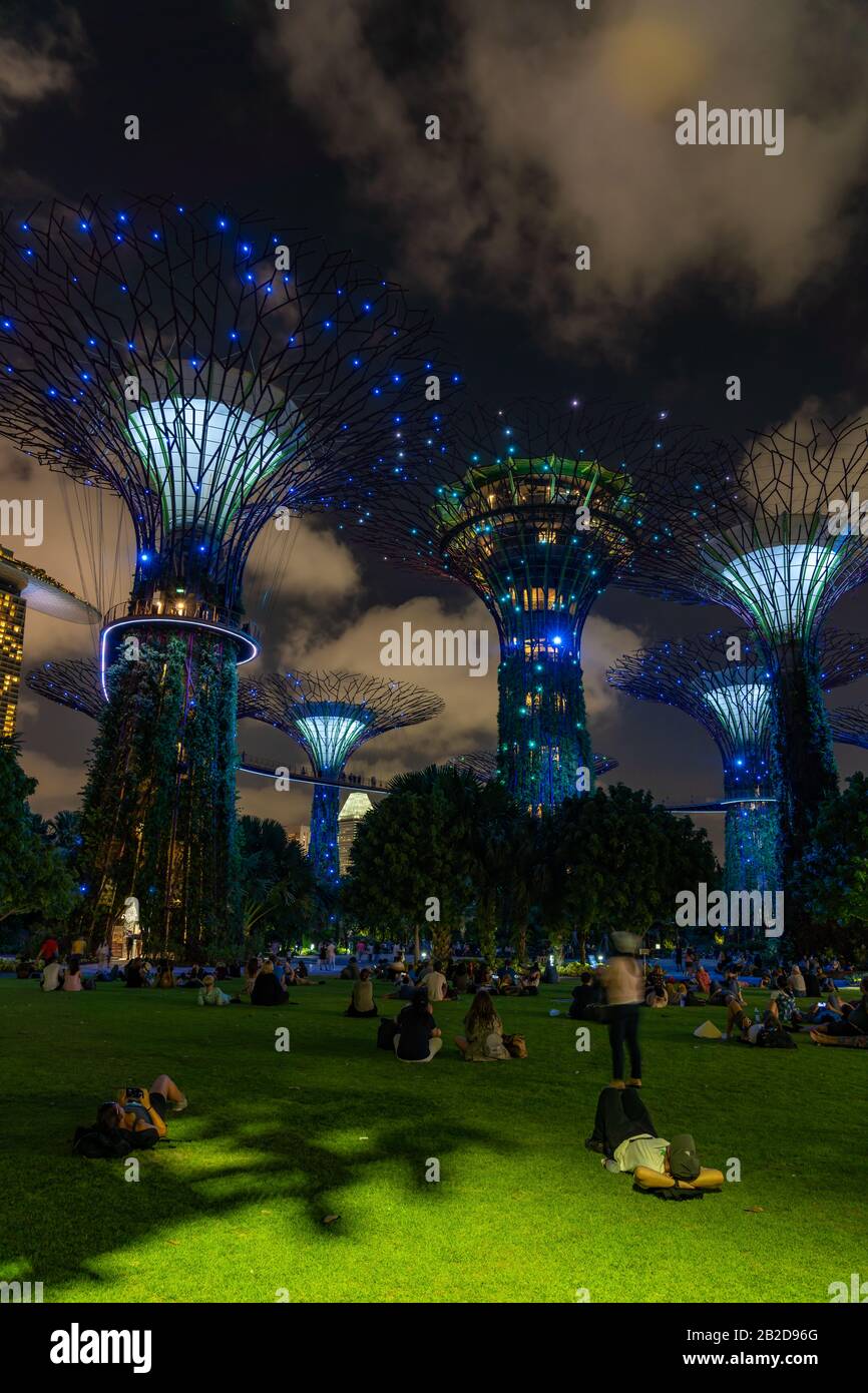 SINGAPORE CITY, SINGAPORE - FEBRUARY 14, 2020: Gardens by the bay in ...