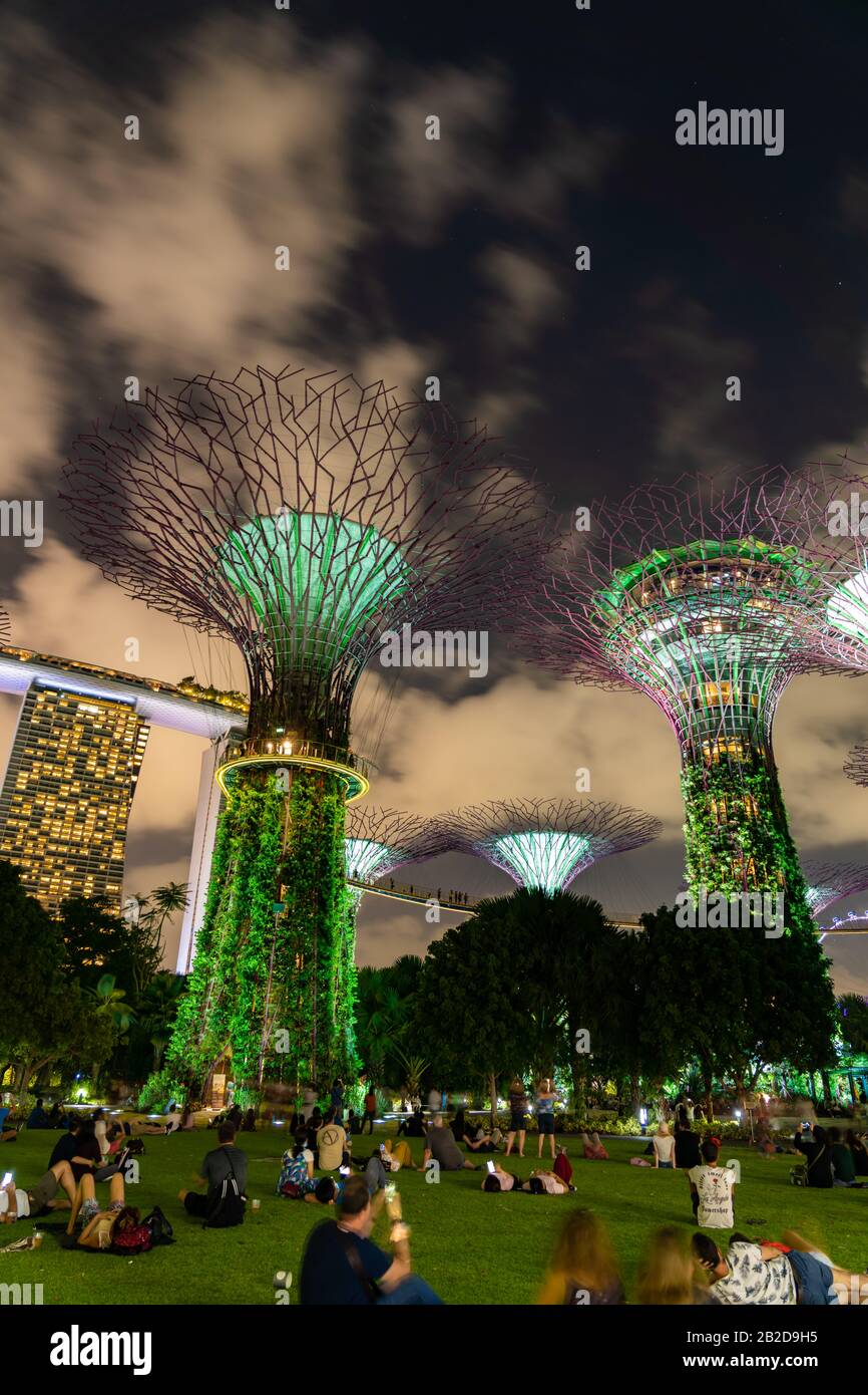 SINGAPORE CITY, SINGAPORE - FEBRUARY 14, 2020: Gardens by the bay in ...