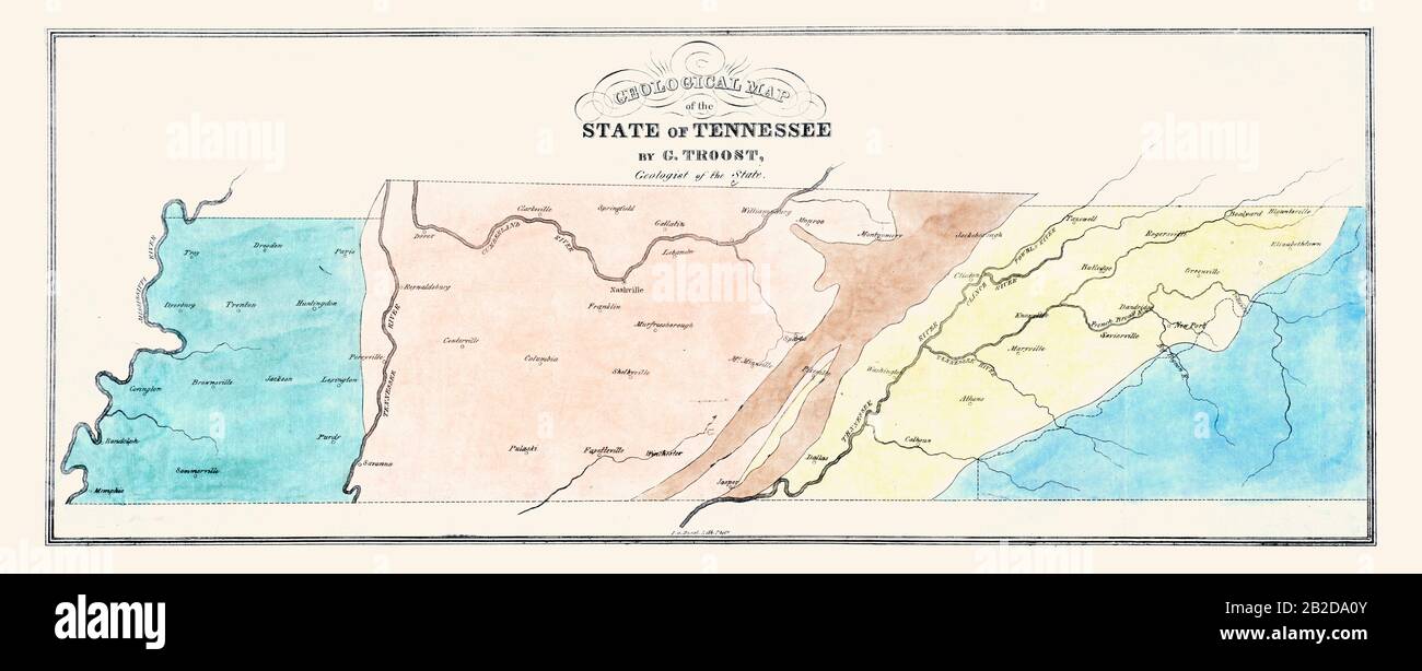 Geological map of the state of Tennessee Stock Photo - Alamy