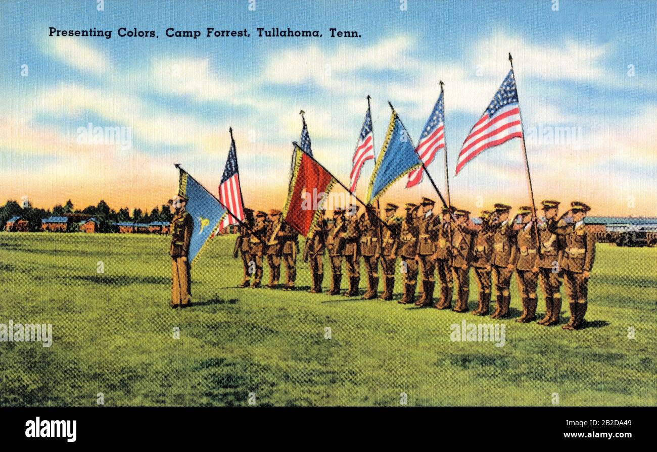 Soldiers presenting colors hi-res stock photography and images - Alamy