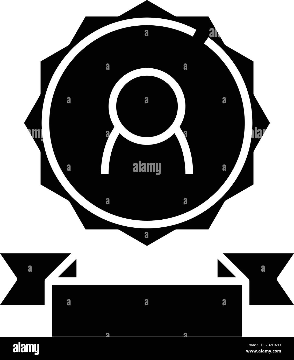 Honorable emblem black icon, concept illustration, vector flat symbol ...