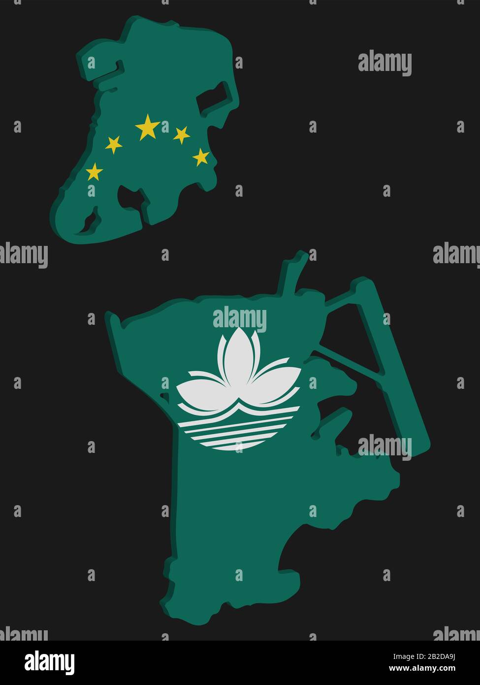 Macau map flag hi-res stock photography and images - Alamy