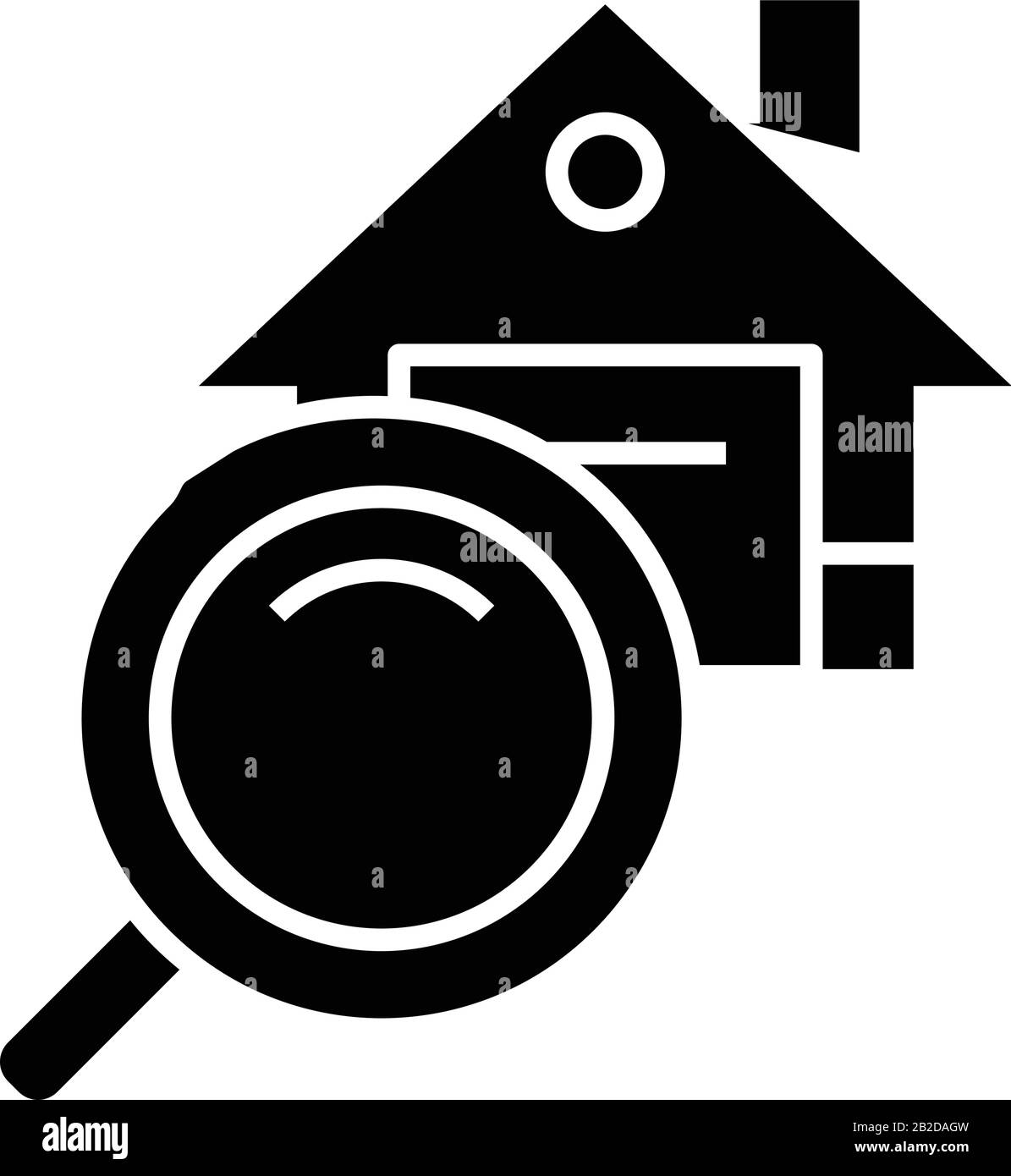 Housing search black icon, concept illustration, vector flat symbol ...