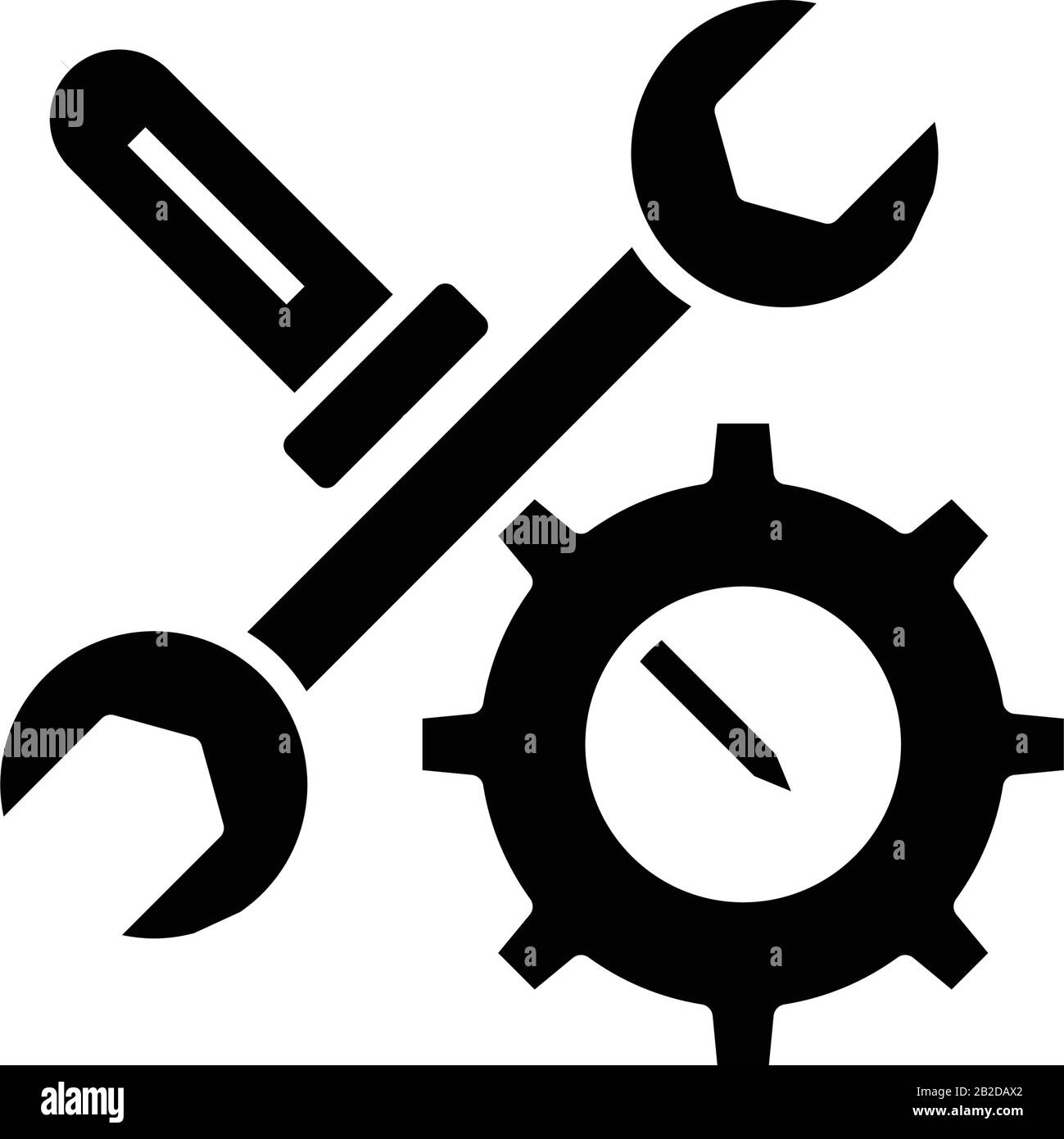 Maintenance black icon, concept illustration, vector flat symbol, glyph ...