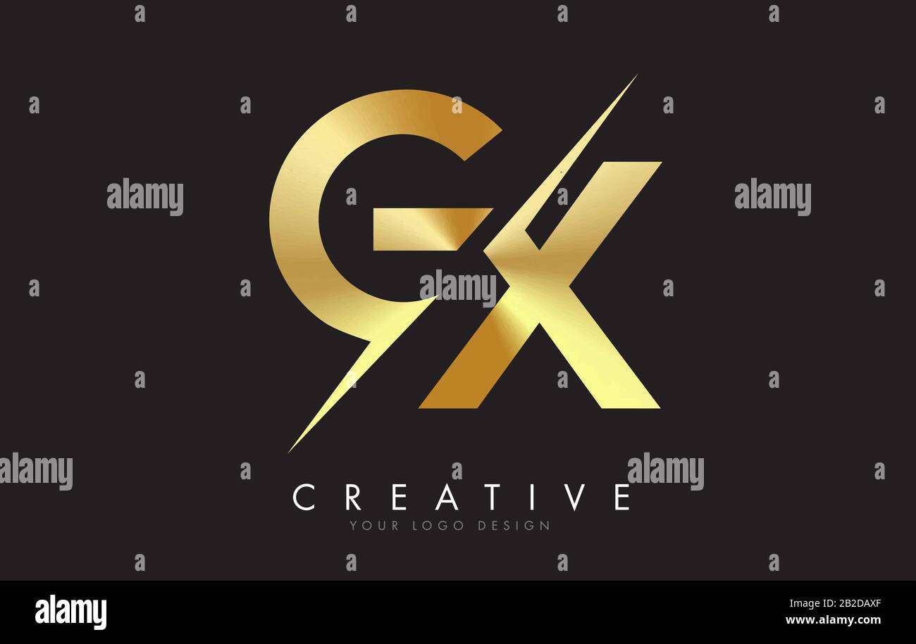 GX G X Golden Letter Logo Design with a Creative Cut. Creative logo ...