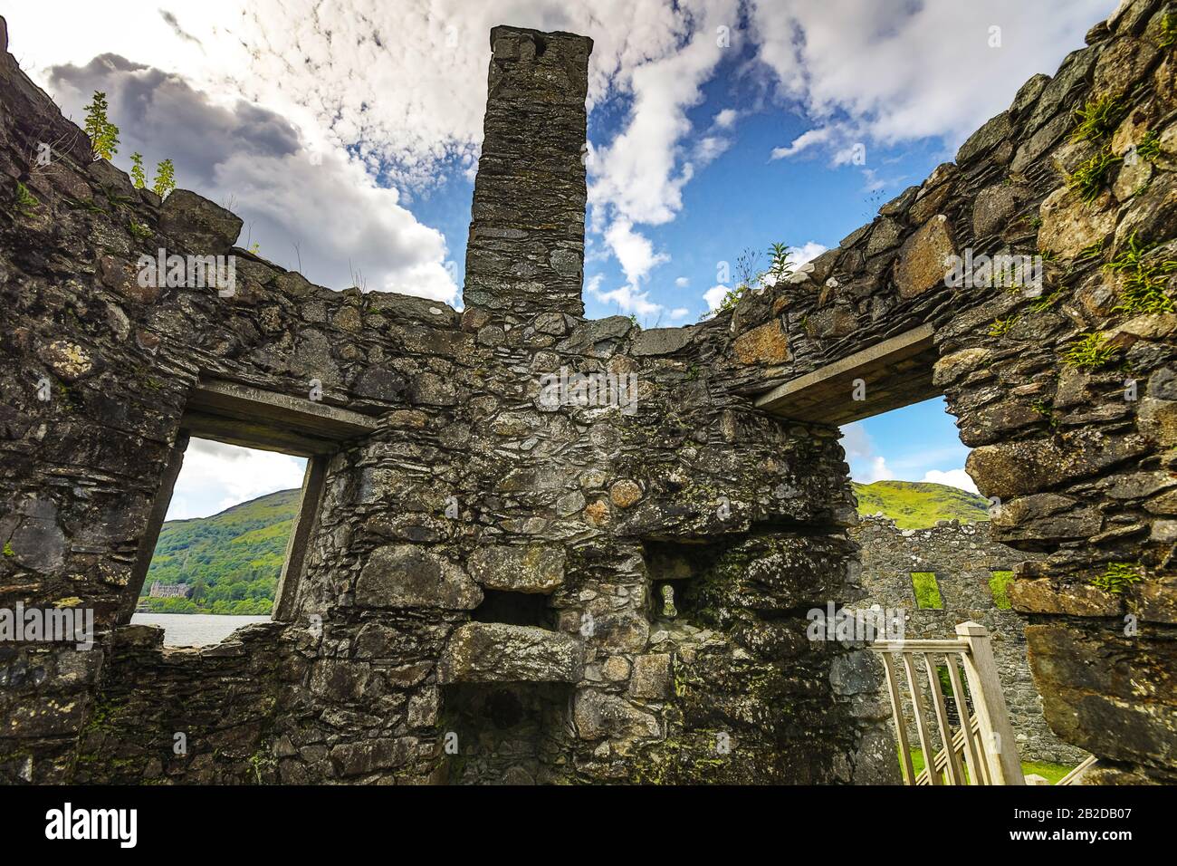 Ancient Scottish medieval buildings and beautiful landscape of ...