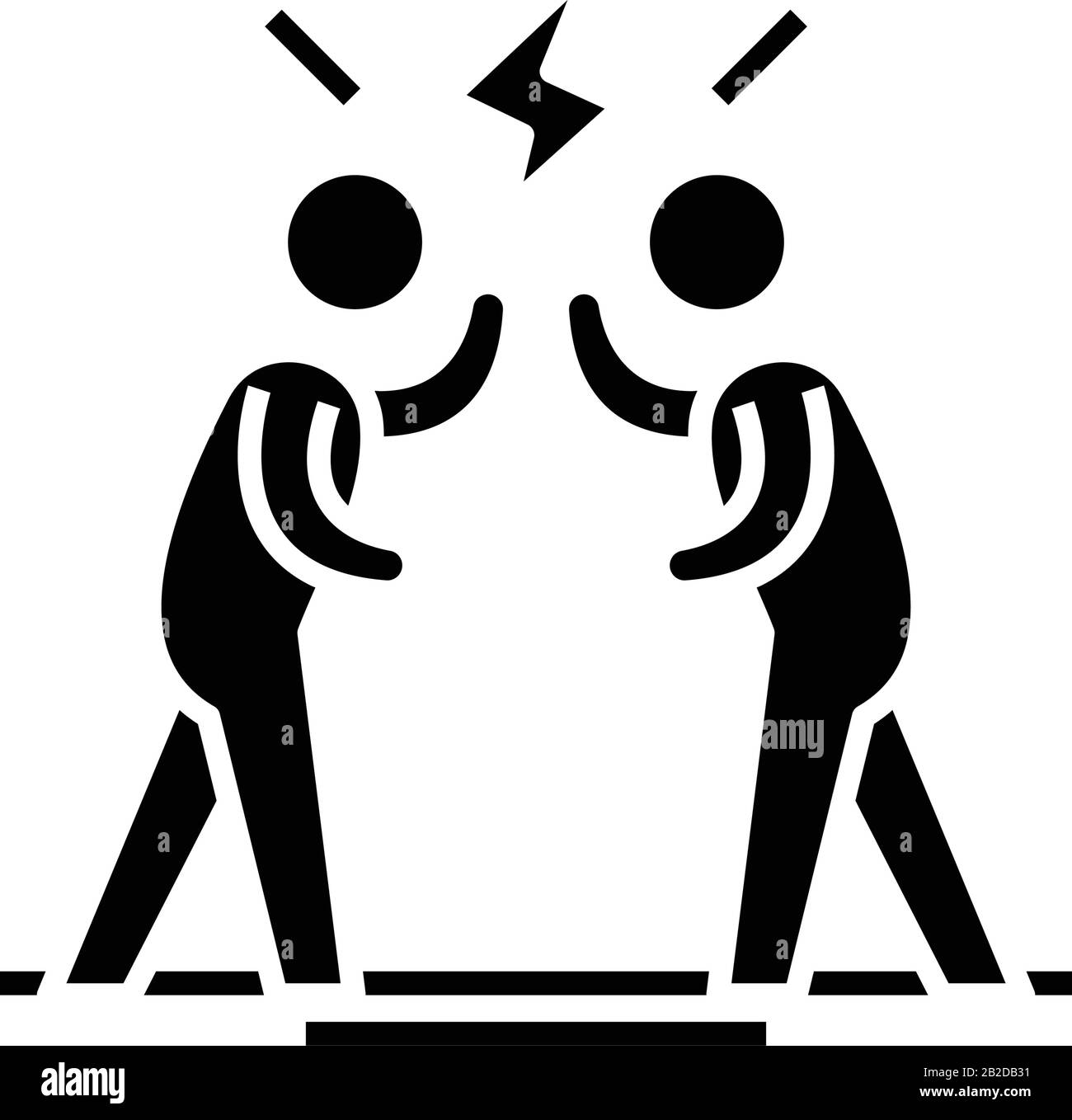Loud discussion black icon, concept illustration, vector flat symbol ...