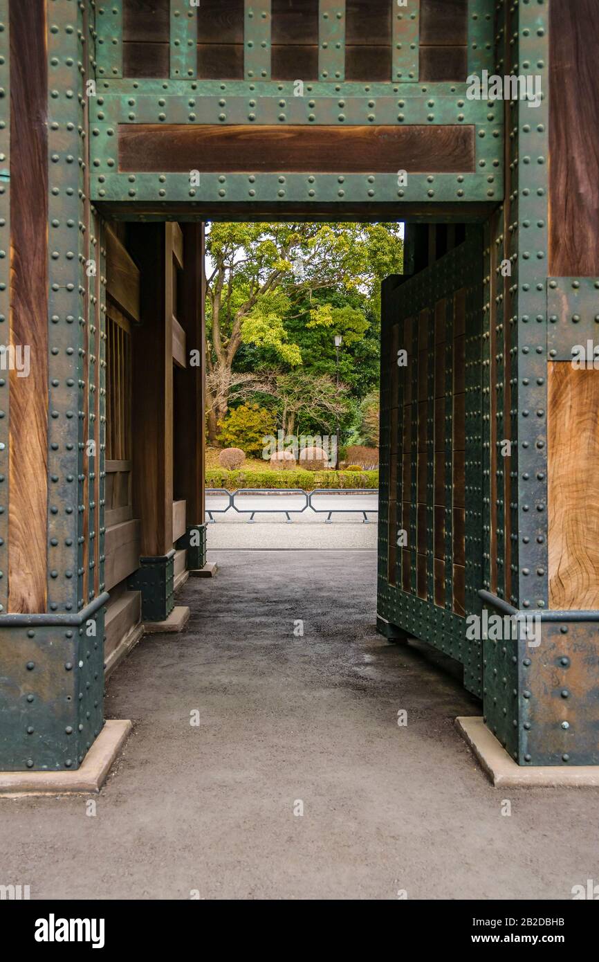 One of the imperial palace gates located at chiyoda district in tokyo ...