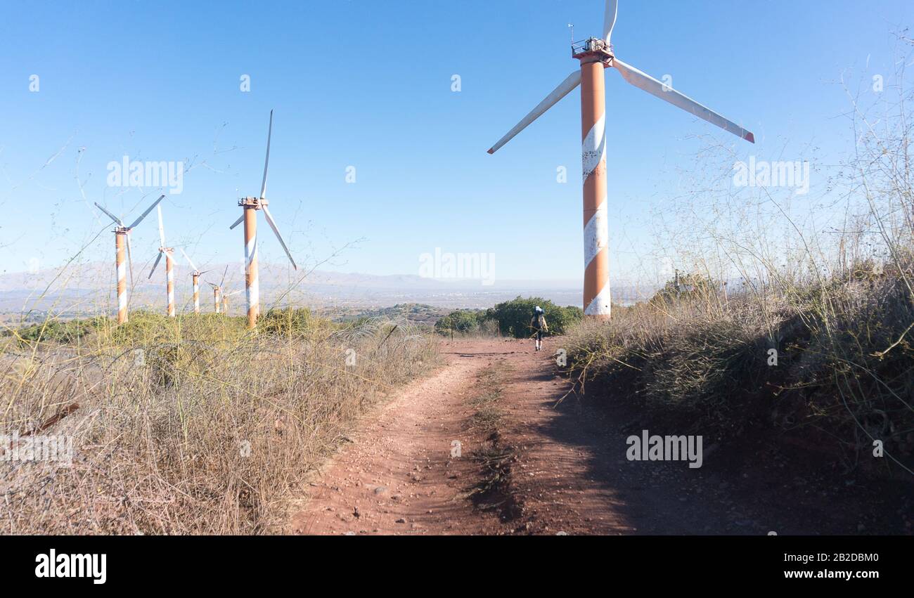 Green power from wind in middle east Stock Photo - Alamy