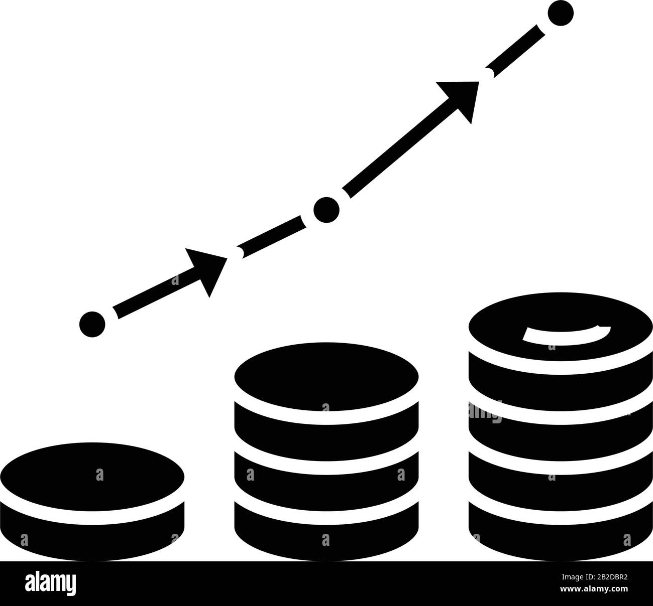 Income rising black icon, concept illustration, vector flat symbol, glyph sign Stock Vector ...