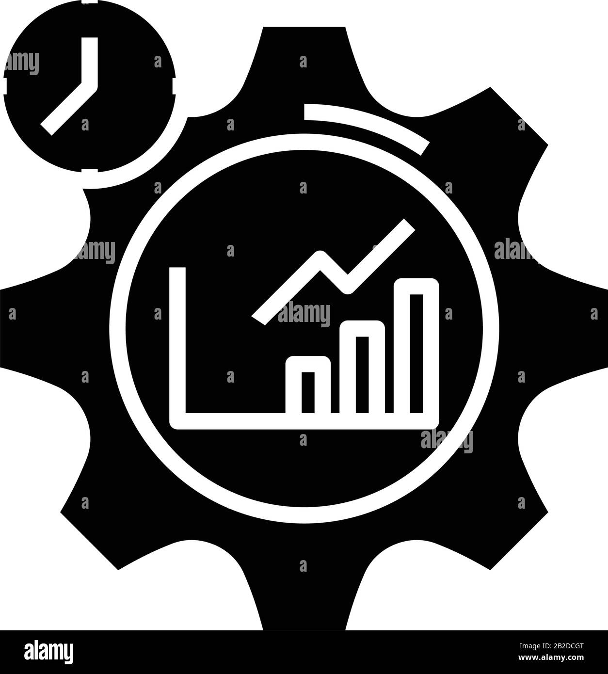 Increasing chart black icon, concept illustration, vector flat symbol ...