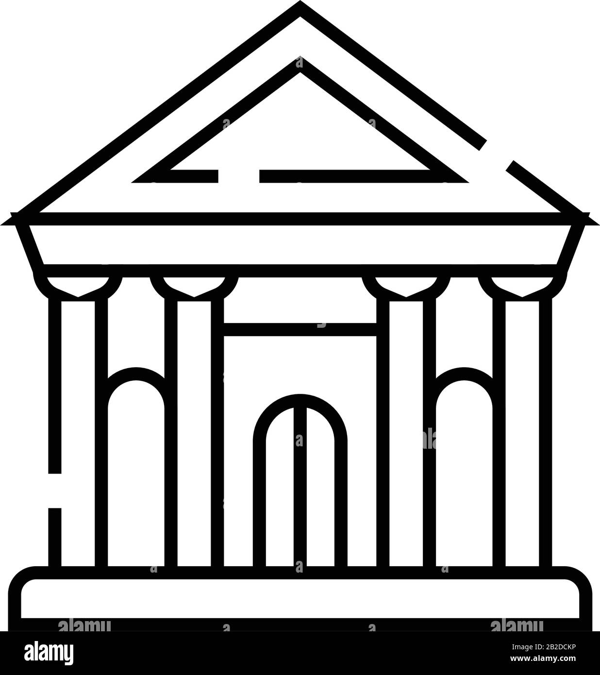 Stock exchange building line icon, concept sign, outline vector ...