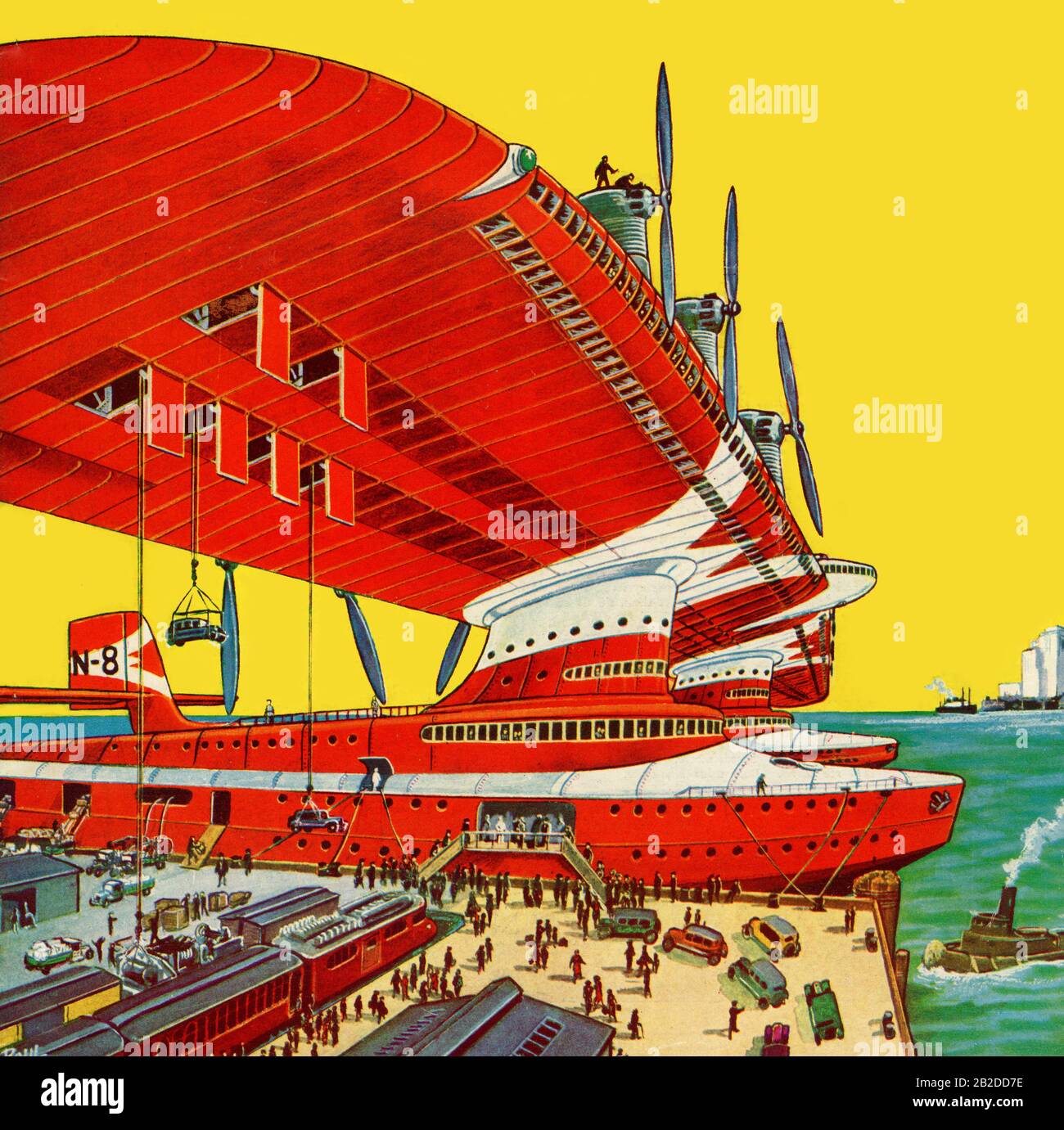 Four Prop Huge Commercial transport Seaplane Stock Photo - Alamy