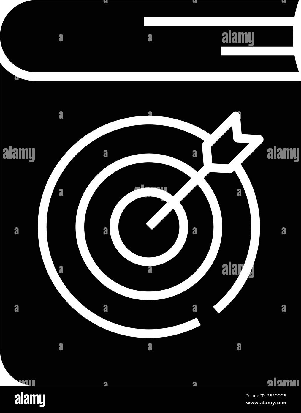 Learning goal black icon, concept illustration, vector flat symbol ...