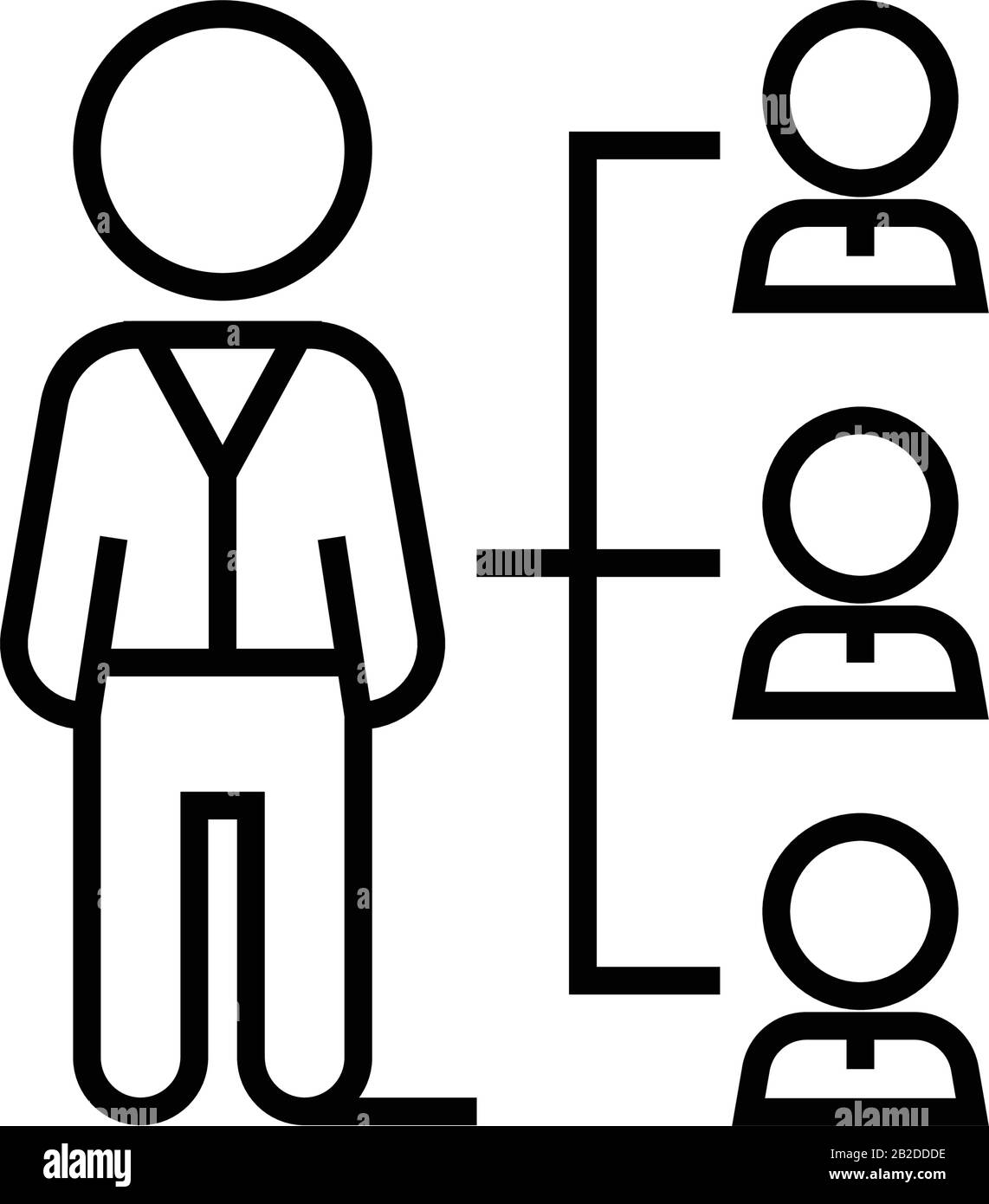 Staff line icon, concept sign, outline vector illustration, linear ...