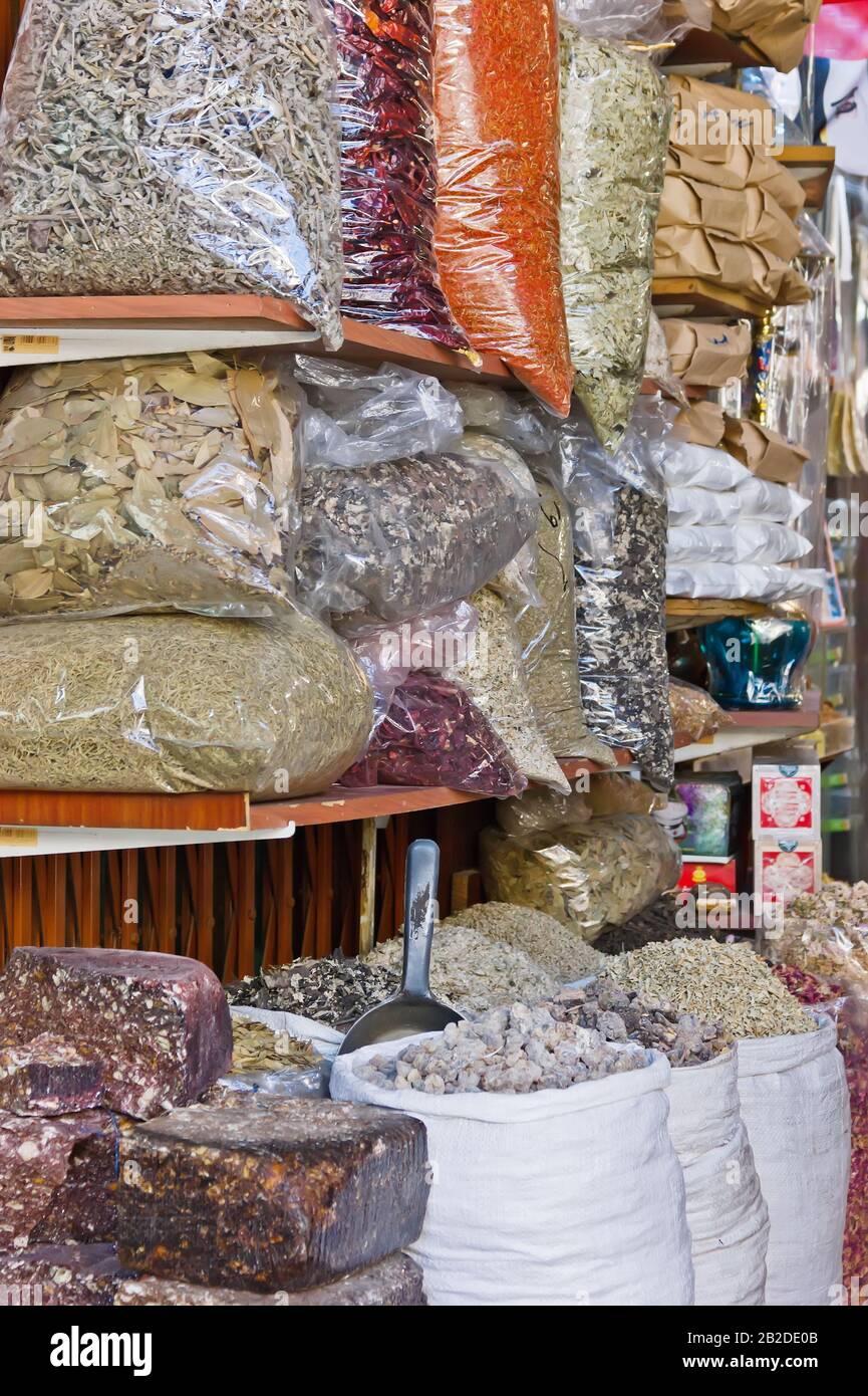 Spices on the Arab market, souk Stock Photo - Alamy