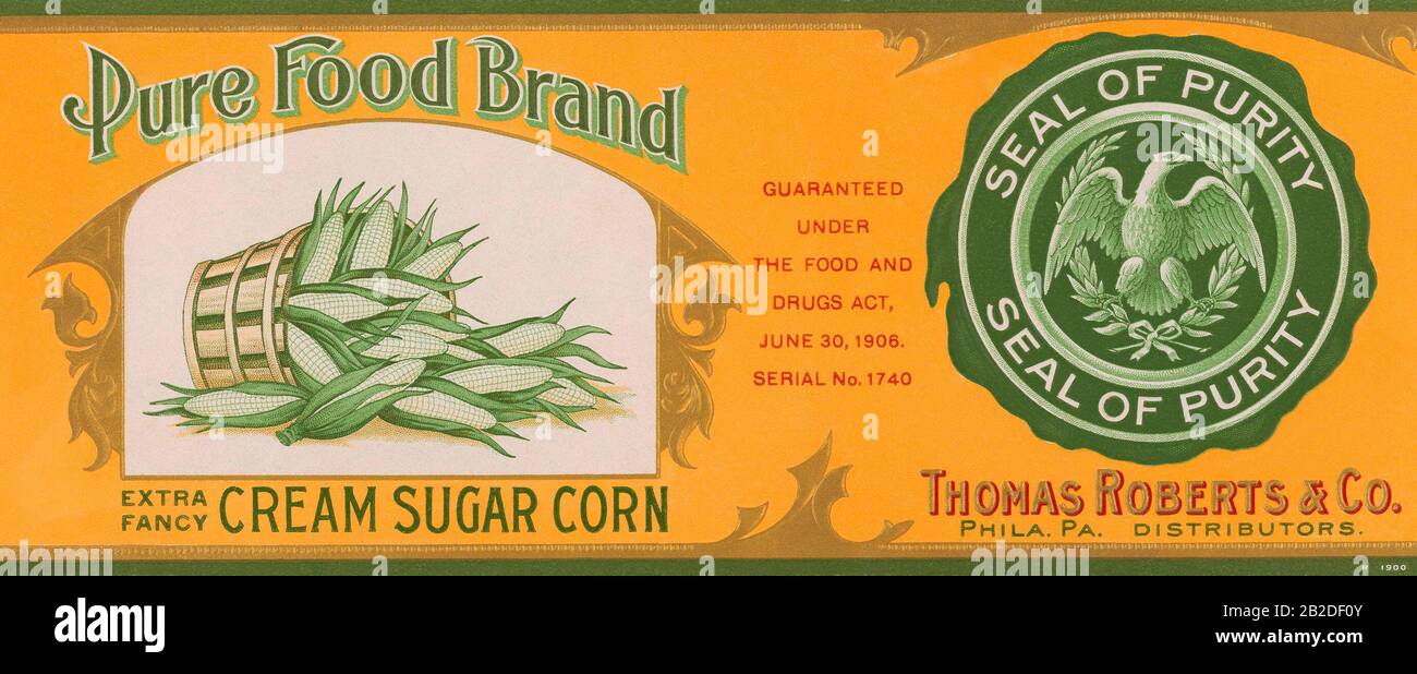 Pure Food Brand Cream Sugar Corn Stock Photo - Alamy