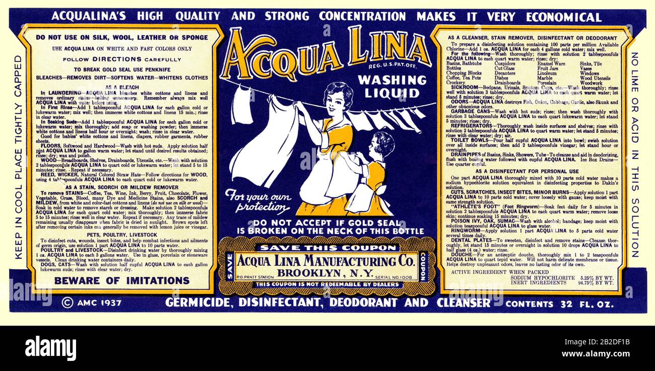 Acqua Lina Washing Liquid Stock Photo - Alamy