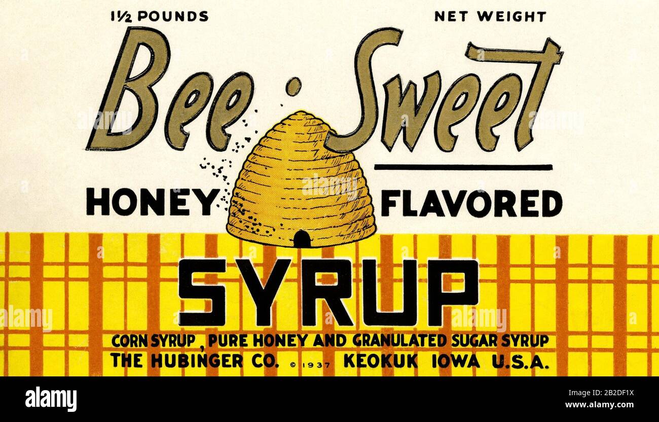 Bee-Sweet Honey Flavored Syrup Stock Photo - Alamy