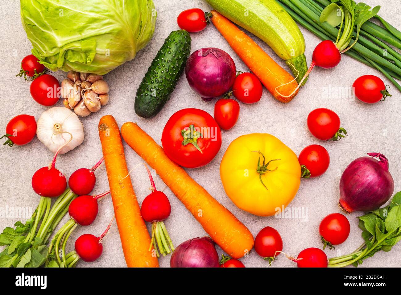 Assortment fresh organic vegetables. Food cooking stone background ...
