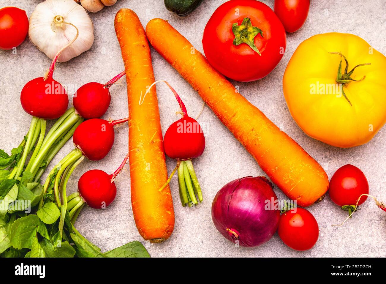 Assortment fresh organic vegetables. Food cooking stone background ...
