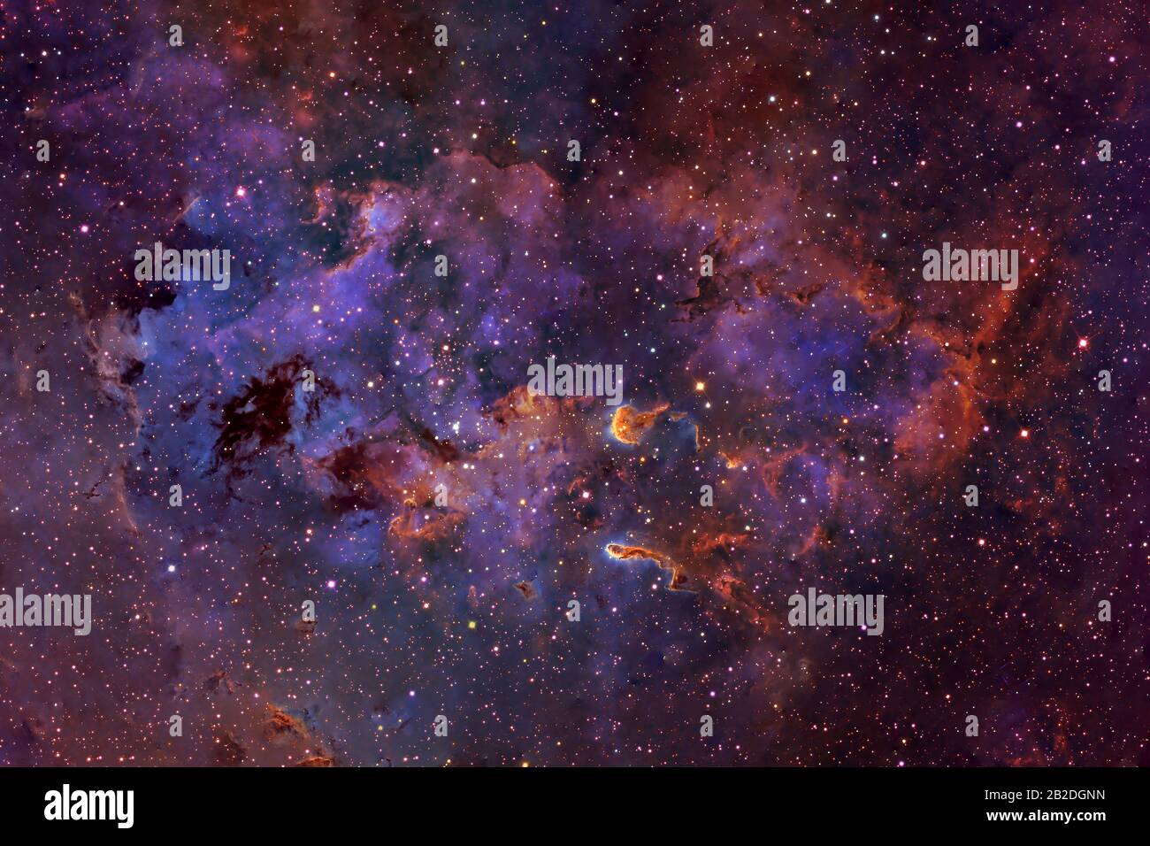 Beautiful space, in different colors, with nebulae and stars. Elements ...
