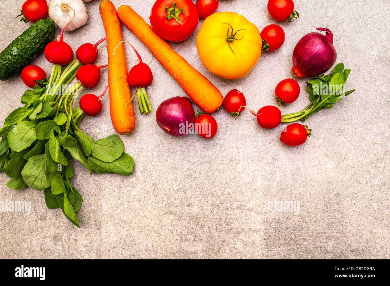 Assortment fresh organic vegetables. Food cooking stone background ...