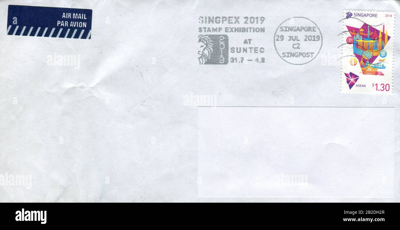 Singapore postage stamp hi-res stock photography and images - Alamy