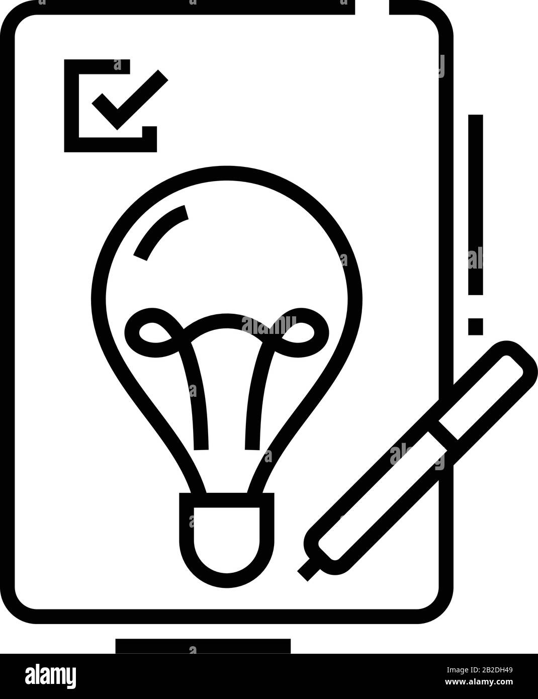 Sudden idea line icon, concept sign, outline vector illustration ...