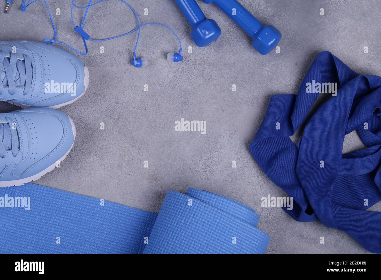 fitness items for a healthy lifestyle Stock Photo - Alamy